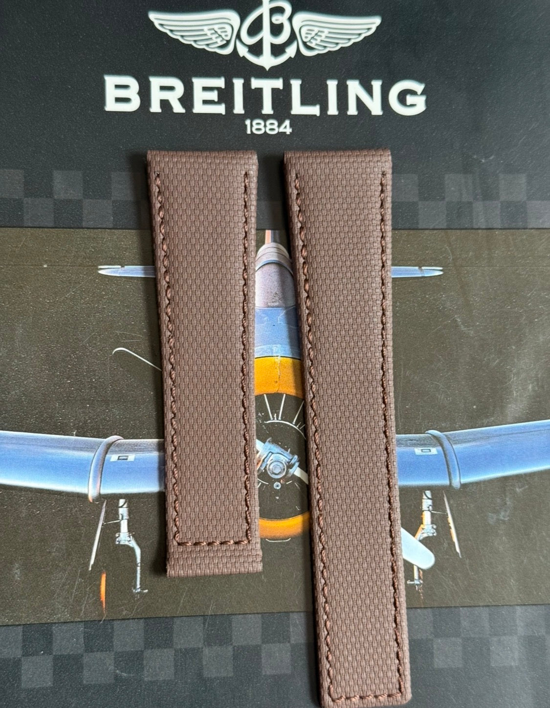 New Breitling Brown Canvas Deployant Strap 24-20MM strap Width 120/80M ...